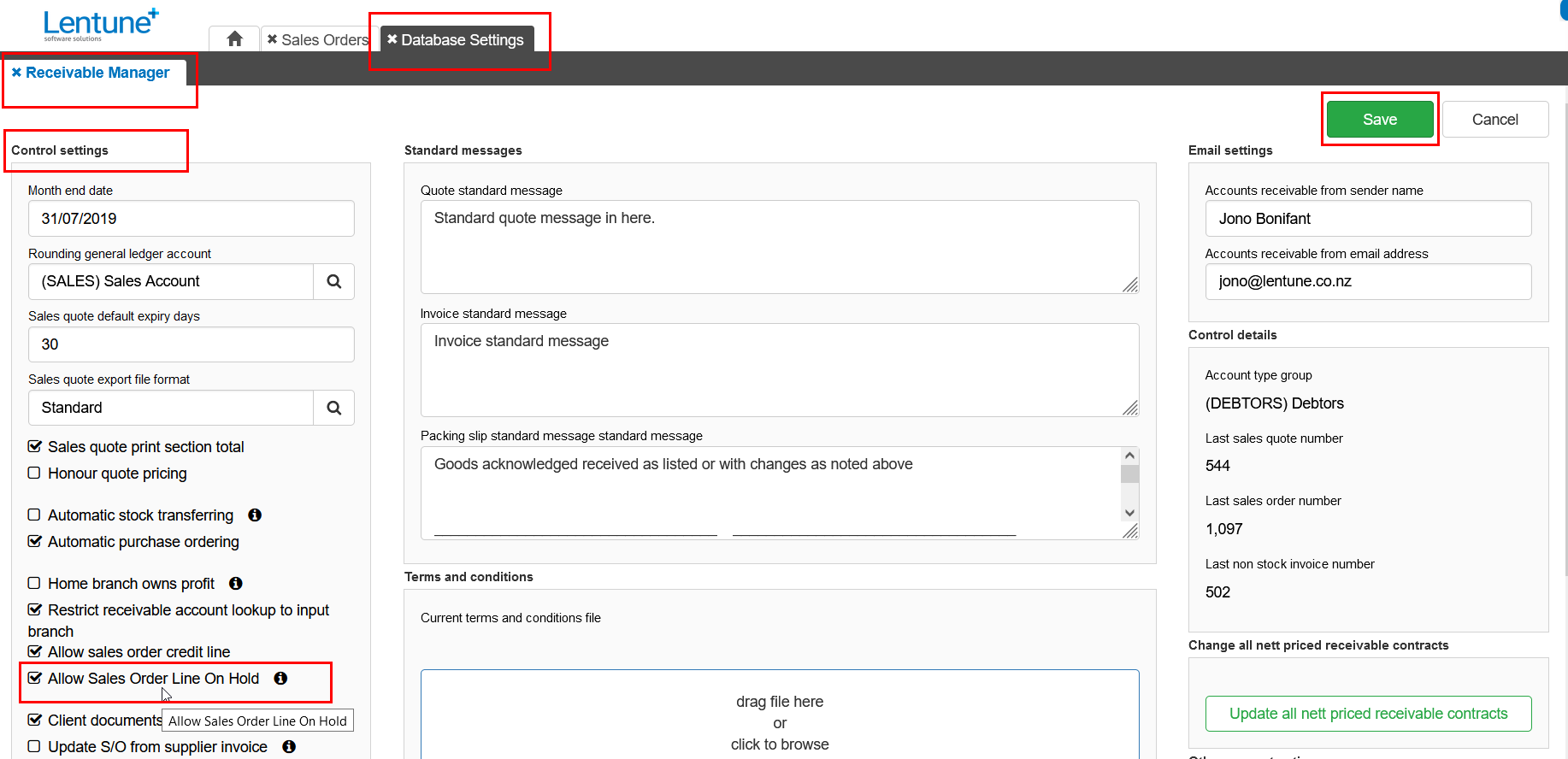 Put a Sales order line on hold and splitting a Packing Slip – Lentune Wholesaler