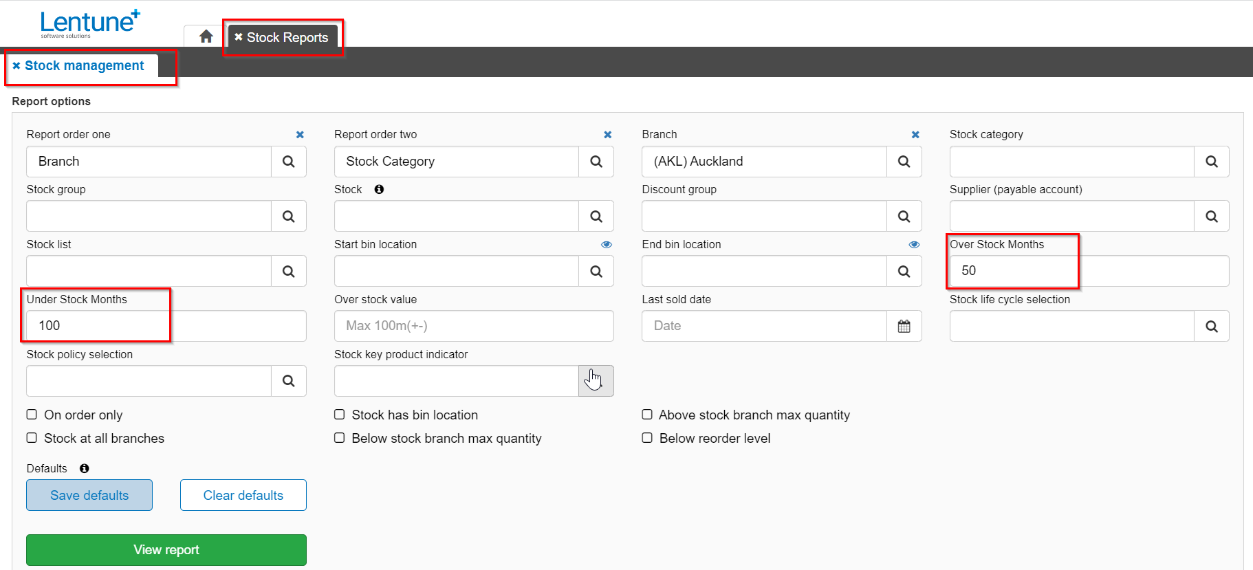 Stock Management Report – Lentune Wholesaler