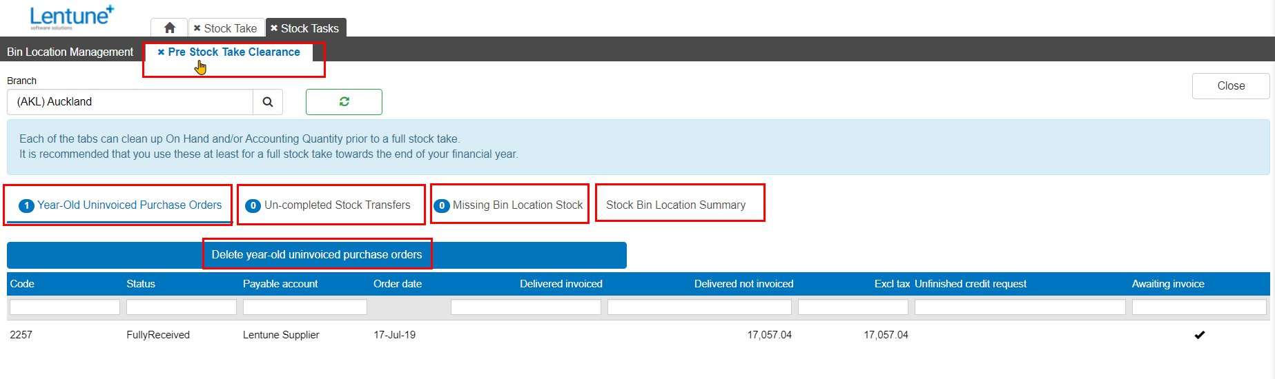 Stock Take Procedures – Lentune Wholesaler