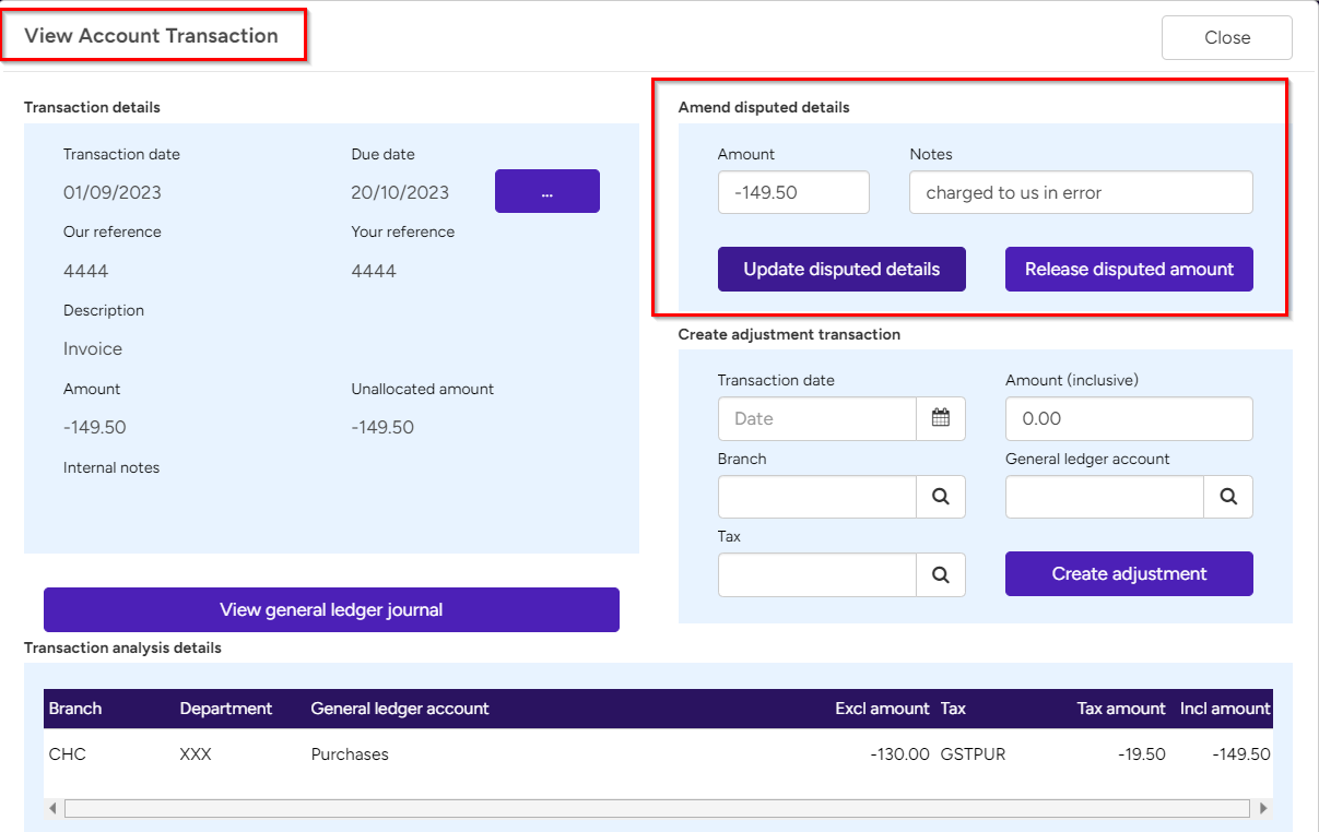 Managing an incorrect Payable Invoice amount – Lentune Wholesaler