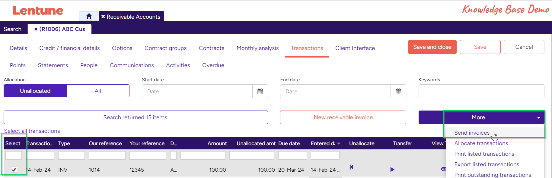 Invoice with zero rated tax – Lentune Wholesaler