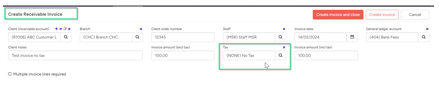 Invoice with zero rated tax – Lentune Wholesaler